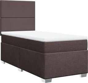 Box spring postel s matrací tmavě hnědá 90x200 cm textil 3290367