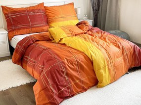 Písecké lůžkoviny bavlněný povlak na polštář 45x65 - Cákance oranžové Zapínání: zip