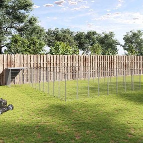 vidaXL Marketos Psí kotec stříbrný 37,51 m² ocel