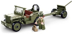 Sluban Army WW2 M38-B0853 Spojenecký džíp a protiletadlové dělo