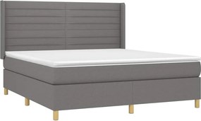 Box spring postel s matrací tmavě šedá 160x200 cm textil 3132082