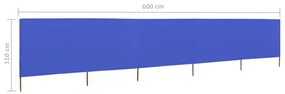 5dílná zástěna proti větru látková 600 x 80 cm azurově modrá - Default Title