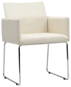vidaXL Jídelní židle 2 ks bílé se vzhledem lnu textil