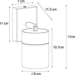 Venkovní nástěnné svítidlo černé AR70 nastavitelné IP44 - Solo
