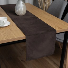 Biante Sametový běhoun na stůl Velvet Premium SVP-016 Tmavě hnědý 35x140 cm
