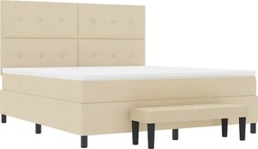 Postel s boxspringem s čelo Krémová 180 x 200 cm textil 3344091