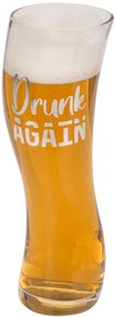 GiftyCity Sklenice na pivo, Drunk Again,  550 ml