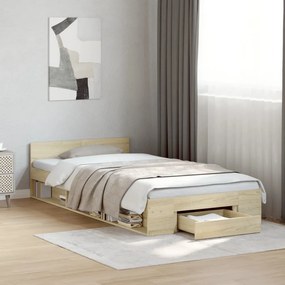 Rám postele se zásuvkou dub sonoma 90 x 190 cm kompozitní dřevo 3280785