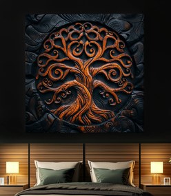 Obraz na plátně - Strom života Ciriel, dřevo styl FeelHappy.cz Velikost obrazu: 80 x 80 cm