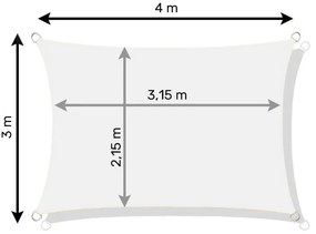 Bestent Zahradní sluneční clona 4x3m béžová