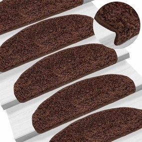 Schodové rohože 20 ks 65 x 21 x 4 cm hnědé, půlkulaté, velké 3365848