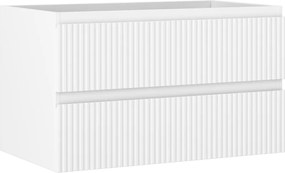 Mexen Rivel, koupelnová skříňka 80 cm, 2 zásuvky, drážkovaná, bílá matná, 91A20-08047-2-BFF01