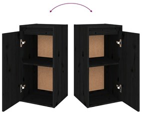Nástěnné skříňky 2 ks černé 30 x 30 x 60 cm masivní borovice - Default Title