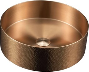 Sapho Aurum - Umyvadlo na desku průměr 38 cm, bez přepadu, bez otvoru pro baterii, matná měď AU301-T