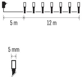 LED Vánoční venkovní řetěz 120xLED/17m IP44 studená bílá