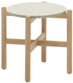 OnaDnes -20% Bílý betonový zahradní odkládací stolek Kave Home Pola 54,5 cm