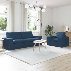Set pohovek 2 ks Modrá textil 3407594