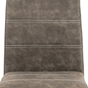 AUTRONIC Jídelní židle, potah hnědá látka COWBOY v dekoru vintage kůže, kovová chromovaná