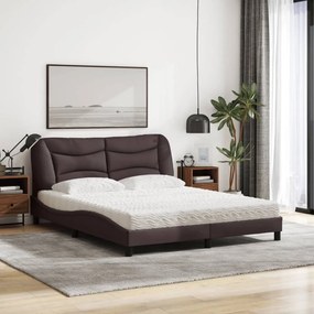Postel s matrací Hvar tmavě hnědá 160 x 200 cm textil 3208544