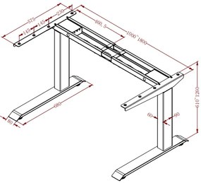 Výškově nastavitelný stůl Liftor Magic, Černá, elektricky polohovatelný