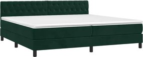 Box spring postel s matrací tmavě zelená 200x200 cm samet 3141506