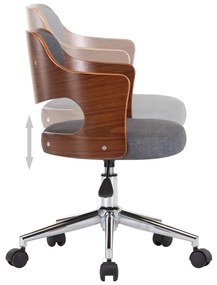 vidaXL Otočné jídelní židle 2 ks šedé ohýbané dřevo a textil