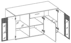 STOLARZ LEMPERT Komoda Salsa bílá 145,5 x 80 x 40,5 cm