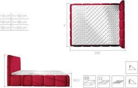 Designová čalouněná postel MIRA, 200x160, šedá (sawana 21/pouze rám postele/beg_11_co_1.6)