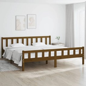 810702 vidaXL Rám postele medově hnědý masivní dřevo 200 x 200 cm