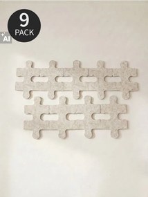 Sinsay - Sada plstěných nástěnných panelů ve tvaru puzzle 9 pack - béžová