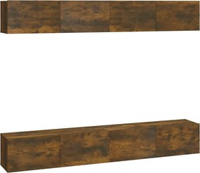 Nástěnné TV skříňky 4 ks kouřový dub 100 x 30 x 30 cm 3114195