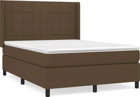 Box spring postel s matrací tmavě hnědá 140x190 cm textil 3131428