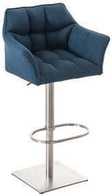 Barová židle Damas E1 ~ látka, nerezový rám - Modrá