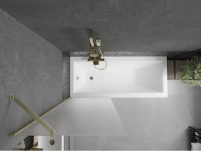 Mexen Next, 1-křídlová vanová zástěna 70 x 150 cm, 6mm sklo námraza, zlatá matná, 895-070-000-00-30-55