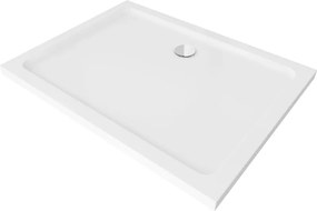 Mexen Flat obdélníková sprchová vanička slim 120 x 80 cm, bílá, sifon chrom - 40108012