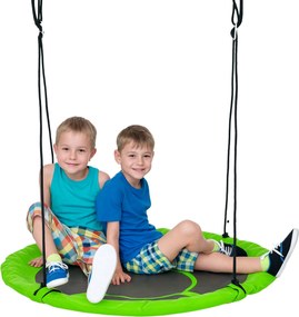 Outsunny Hnízdová houpačka Ø110 cm, závěsná houpačka do 100 kg, nastavitelná dětská houpačka, zahradní hnízdová houpačka pro děti ve věku 3-12 let, ze