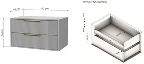 Skříňka pod umyvadlo s deskou Avila 80 cm šedá