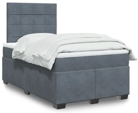 Box spring postel s matrací tmavě šedý 120x190 cm samet