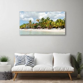 Obraz na plátně Pláž Palma Stromy Krajina 140x70 cm