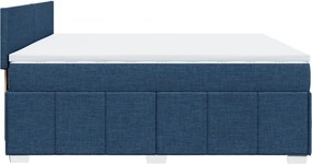 Box spring postel s matrací modrá 200x200 cm textil 3287174