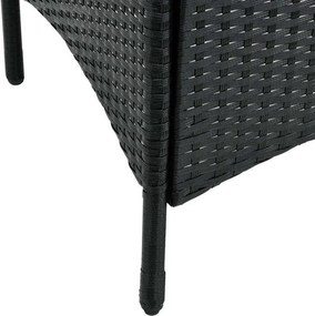Juskys Balkónový set Bayamo - černý + šedé podušky