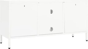 TV stolek bílý 105 x 35 x 52 cm ocel a sklo 336059