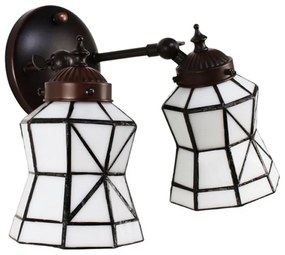 Nástěnná lampa Tiffany s bílými stínidly Cecilius – 30x23x23 cm