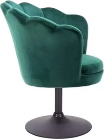 LuxuryForm DESIGN Otočné křeslo FREY VELUR na černém talíři - zelené