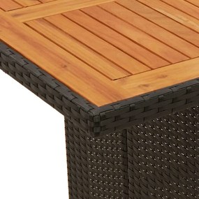 11dílný zahradní bistro set s poduškami černý polyratan 3277272