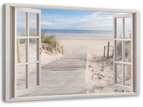 Obraz na plátně Pohled z okna na pláž - 60x40 cm