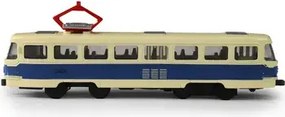 RAPPA 253322 Kovová česká retro tramvaj modrá 16 cm-otevírací dveře /