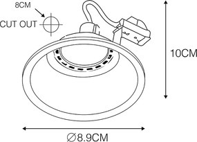 Moderní chytré zapuštěné bodové svítidlo černé vč. WiFi GU10 - Dept