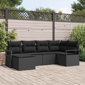 Set pohovek 6 ks Černá polyratan 3346453