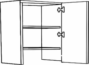 Horní skříňka IN MDF VA 60/68 1V - béžová lesk